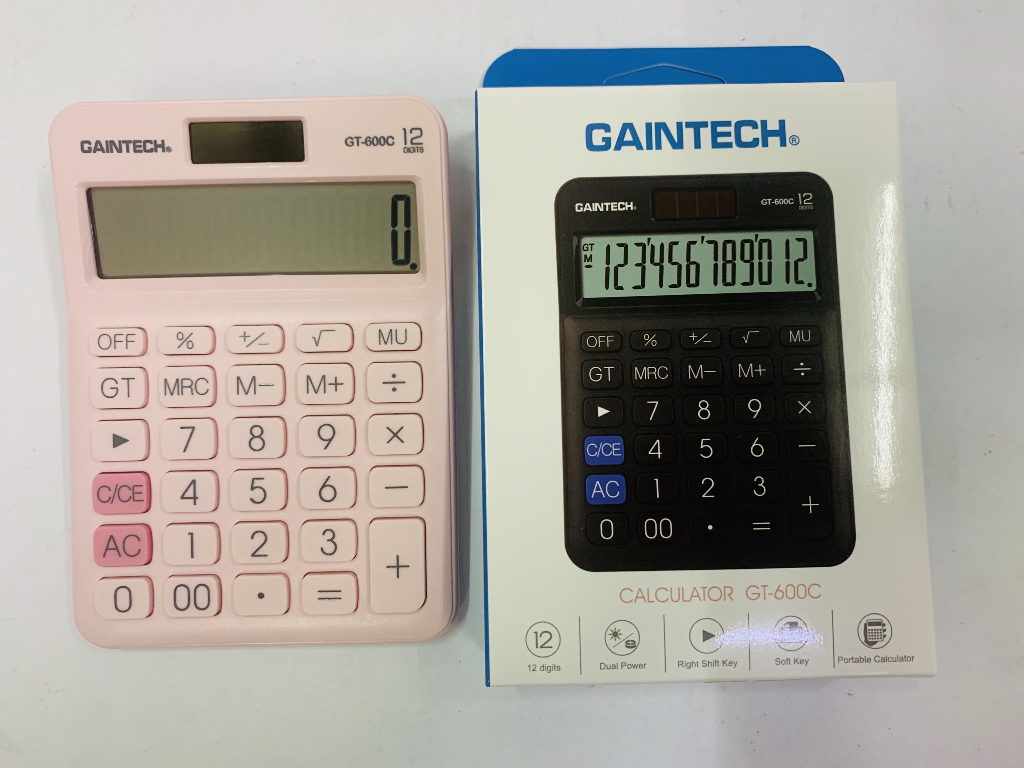GAINTECH GT-600C CALCULATOR (12DIGITS) BLACK/BLUE/GREEN/PINK/WHITE ...