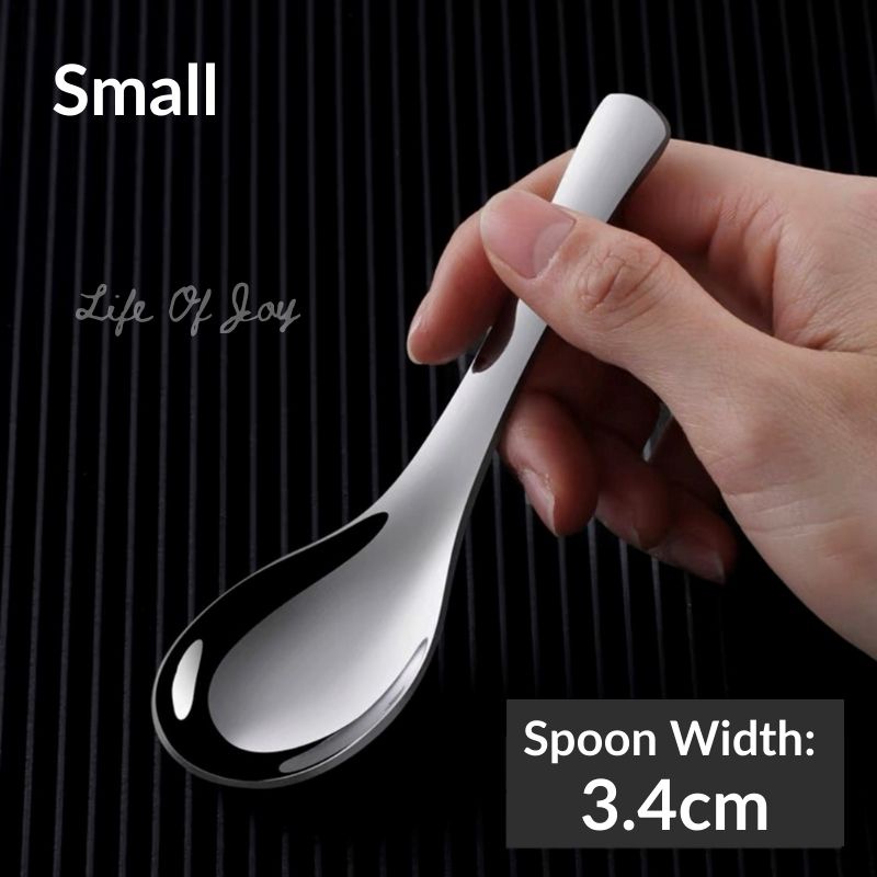 (3 SIZE) SUS 304 Stainless Steel Spoon Thicken Dinner Spoon Table Spoon ...