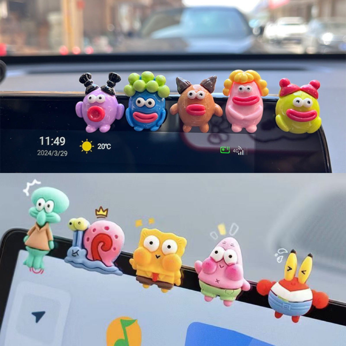 SF Funny Cartoon Car Interior Decorations Automobile Center Console ...