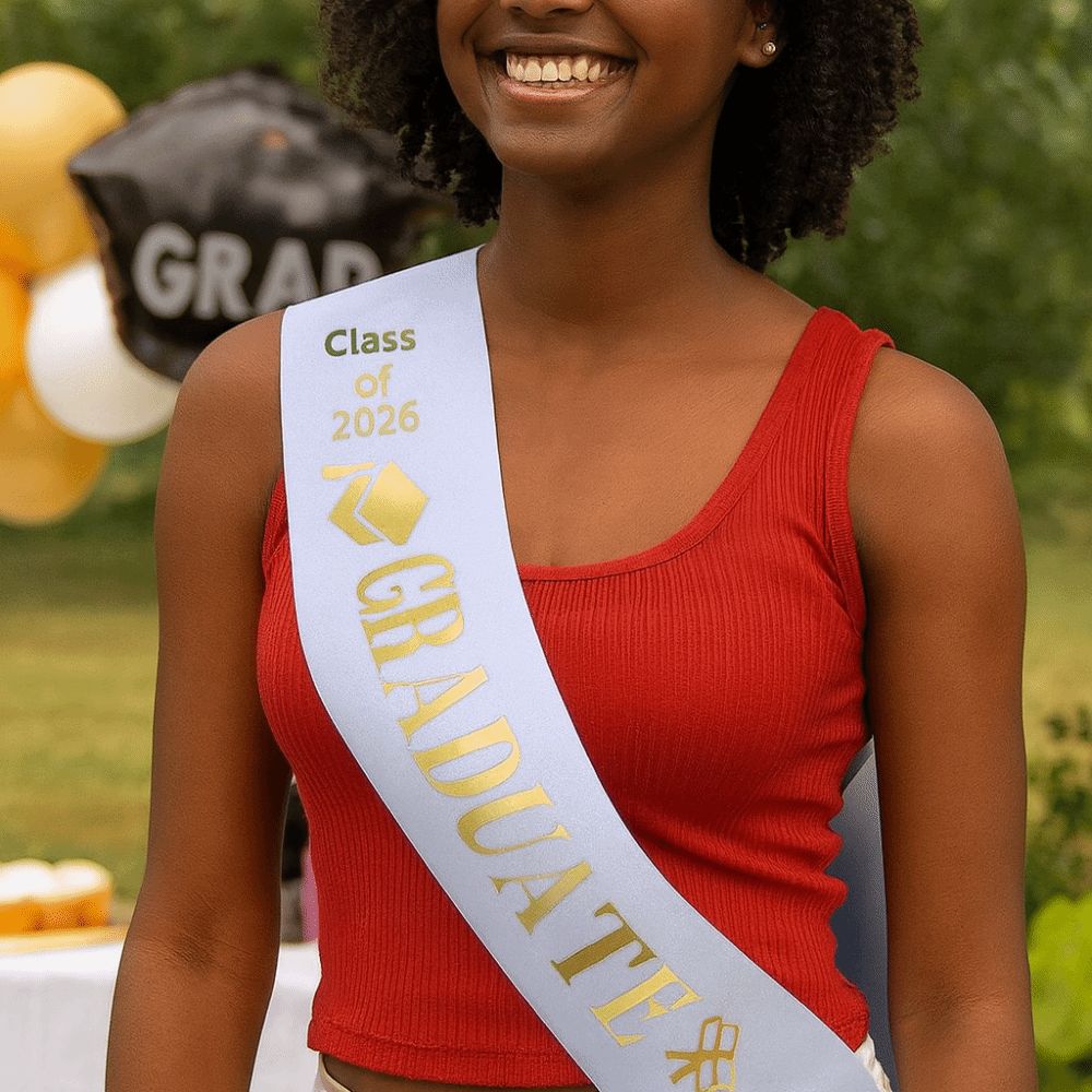 Exquisite Class of 2026 2026 Graduation Sash Black White Decoration ...