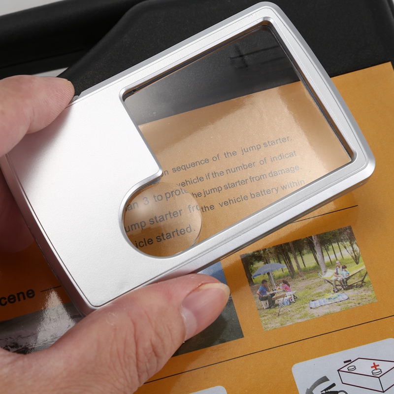 Silver Tone Shell LED Illuminated Magnifying Glass Pocket Magnifier 3X ...