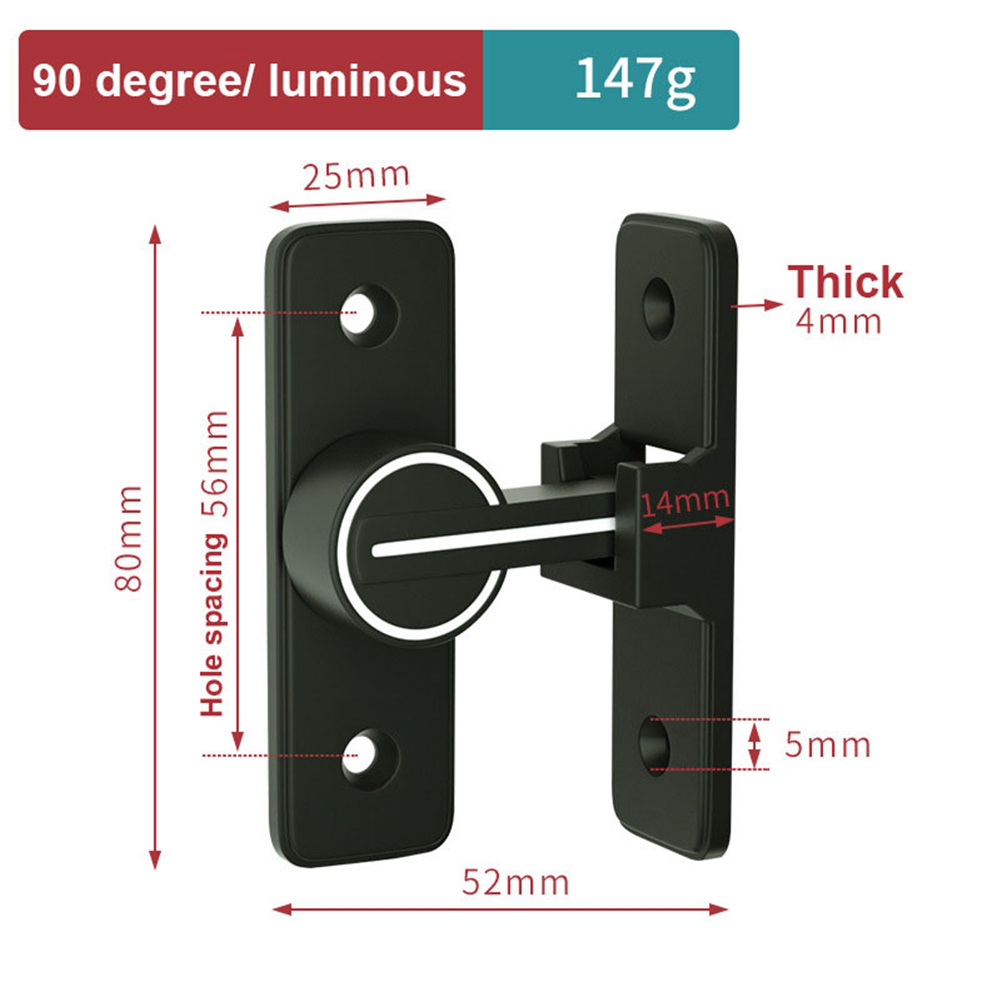 90 Degree Door Handle Free Punch Door Latch Push-pull Sliding Door Lock ...