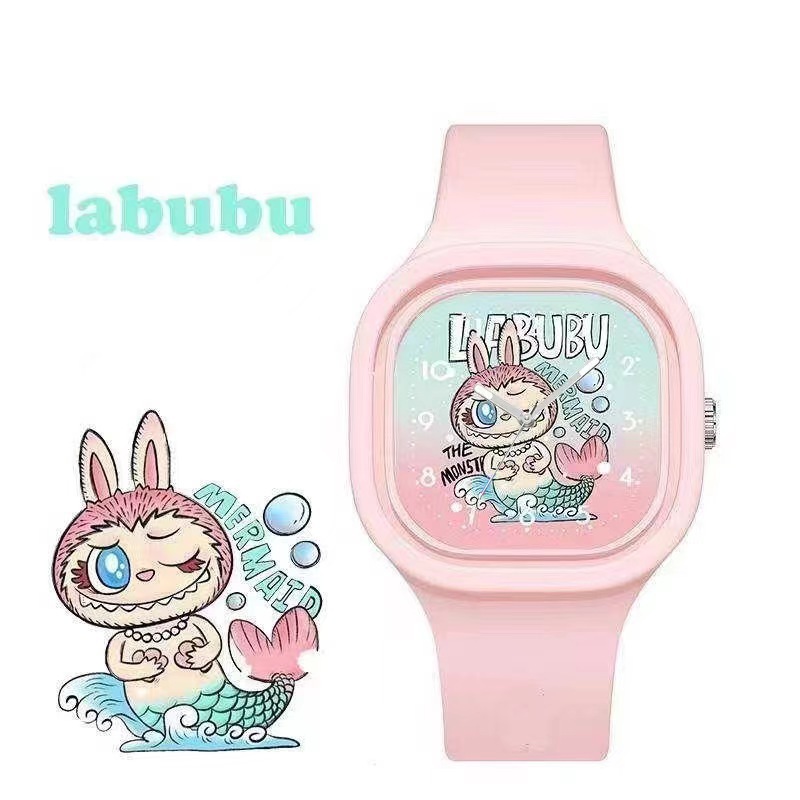 【Low price】New Children's Cartoon Square Labubu Watches for Boys and ...