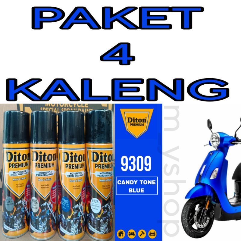 PAKET 4 KALENG pilok pilox diton premium CANDYTONE BLUE 9309 400cc ...