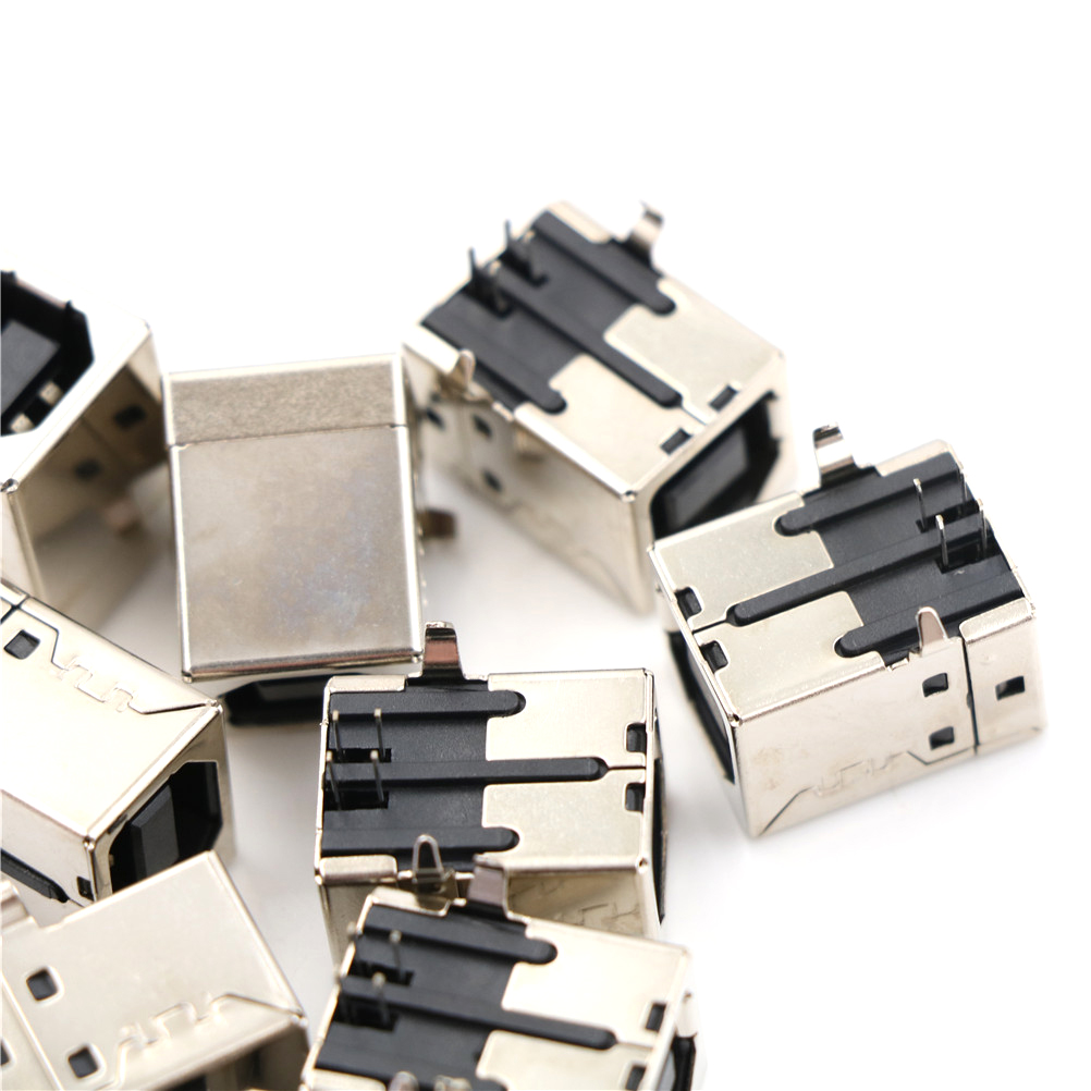 10 Pcs USB Female Type-B Port 4-Pin Right Angle PCB DIP Jack Socket AD ...