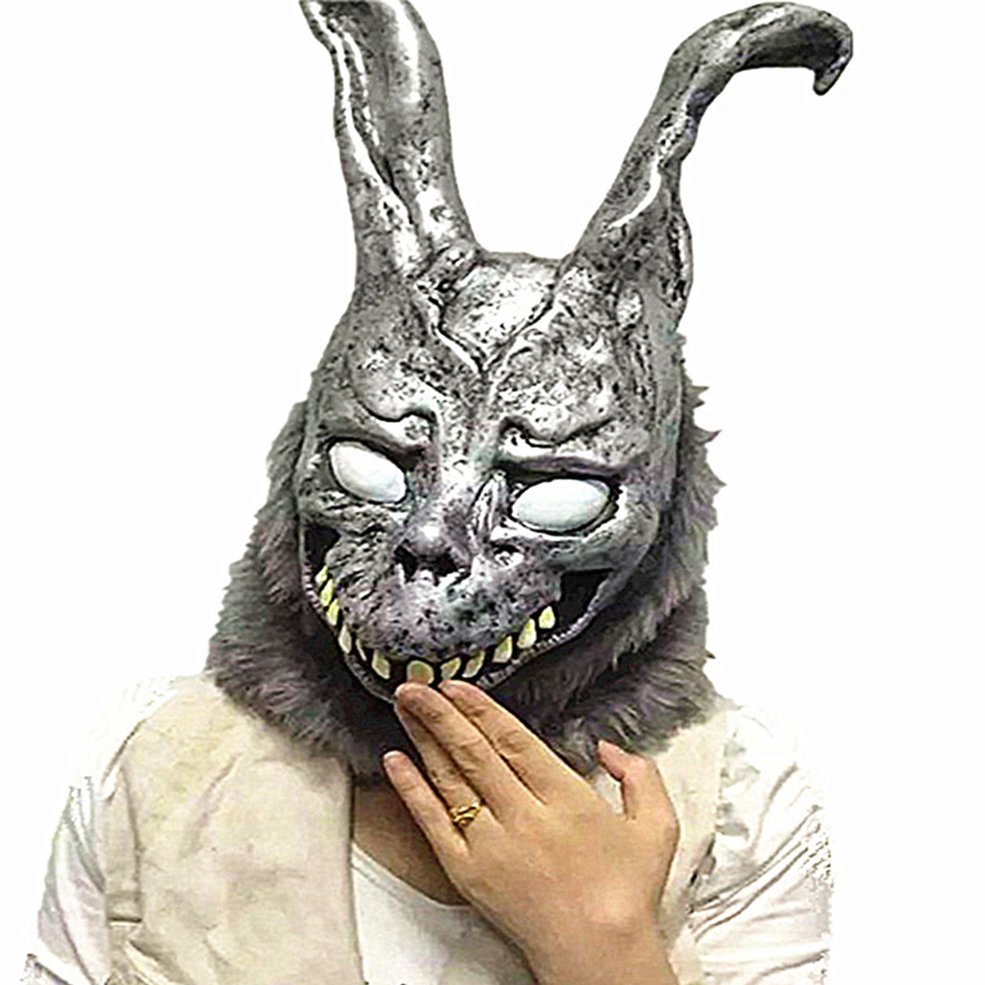 【EcoDealsq】Rabbit Halloween Horror Evil Silver Scary Latex Mask-silver ...