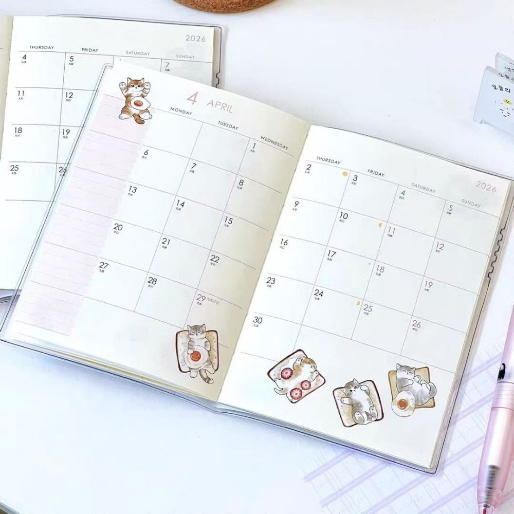 Cartoon Cute Kitten 2026 Planner with Calendar To Do List Student ...