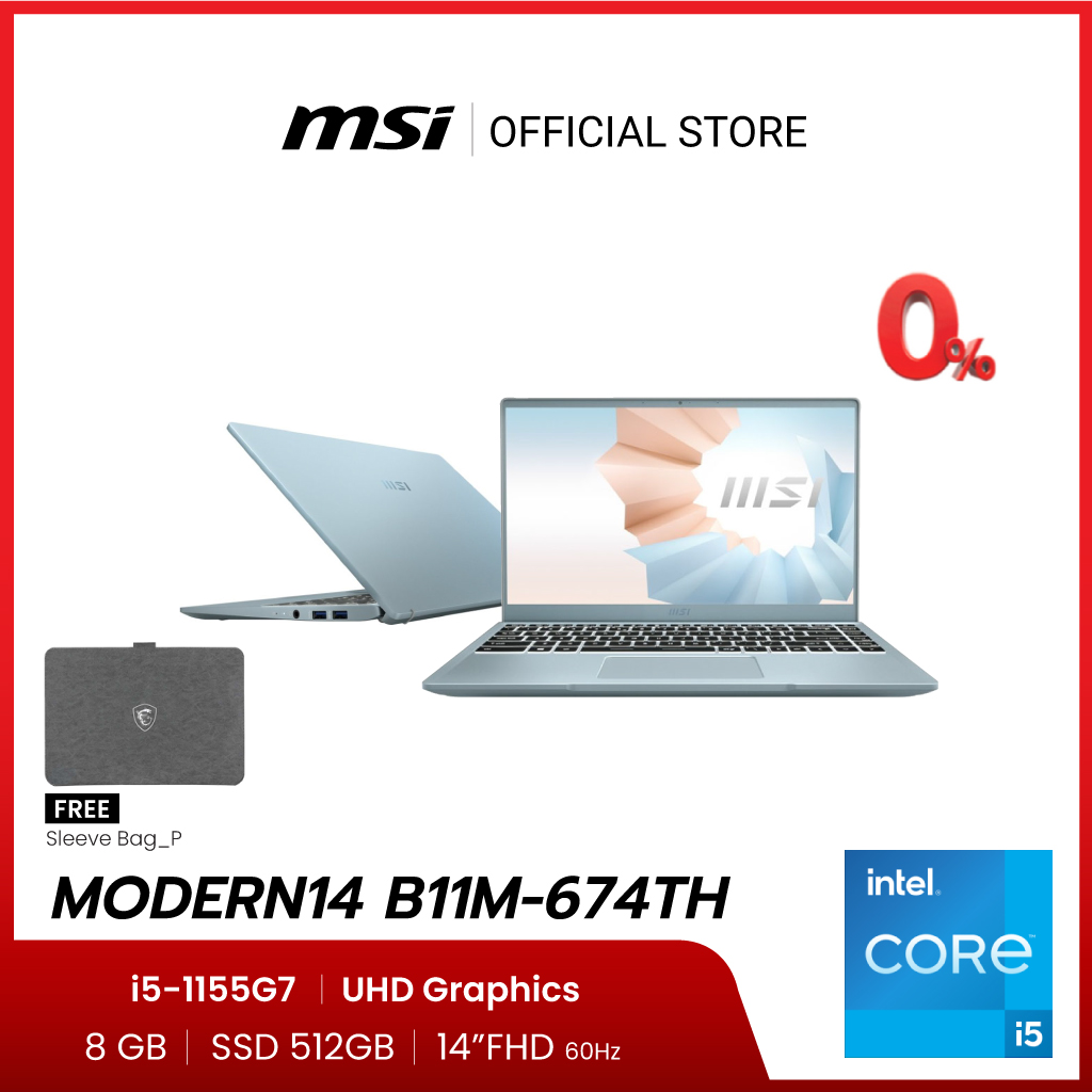 MSI NOTEBOOK (โน๊ตบุ๊ค) MODERN B11M-674TH / 14" FHD IPS / i5-1155G7 ...