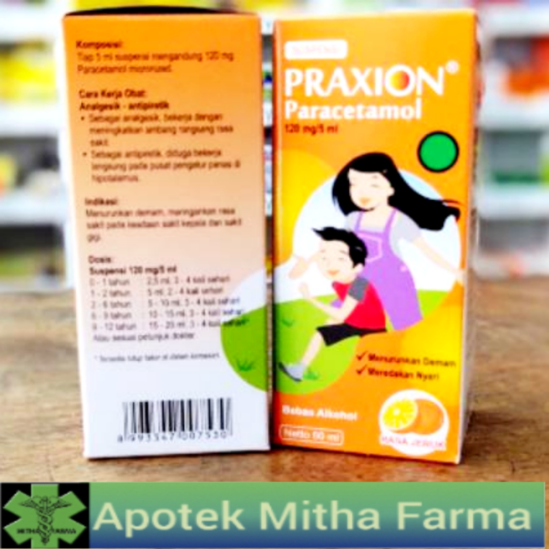 PRAXION SIRUP SUSPENSI PARASETAMOL MICRONIZED 120MG/5ML | Lazada Indonesia