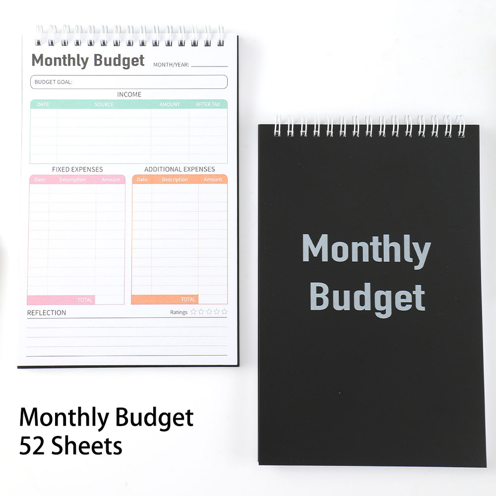 52 sheets Undated Budget Planner Expense Tracker Notebook PVC Hardcover ...