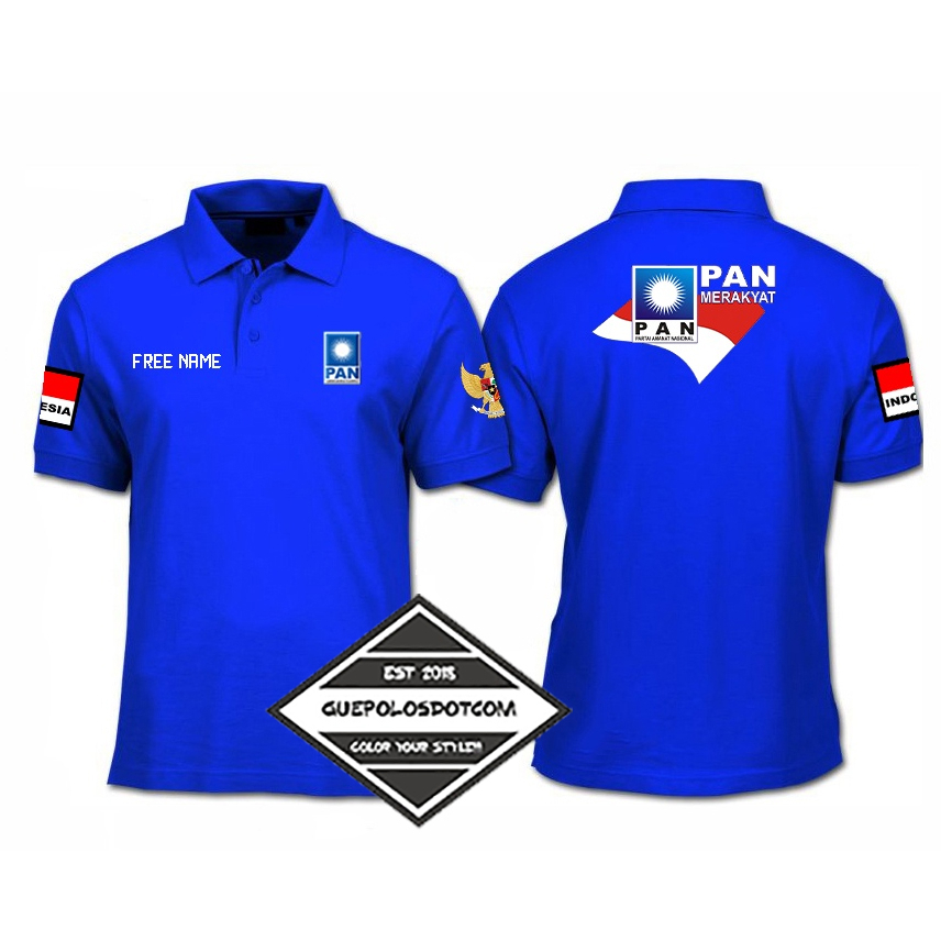 TYPE 6 Kaos Kerah MODEL POLO PARTAI PAN - PARTAI AMANAT NASIONAL 2023 ...