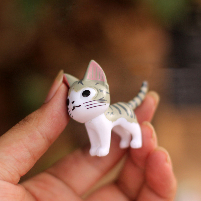 Cheese cat miniature figurines toys cute lovely Model Kids Toys 4cm PVC ...