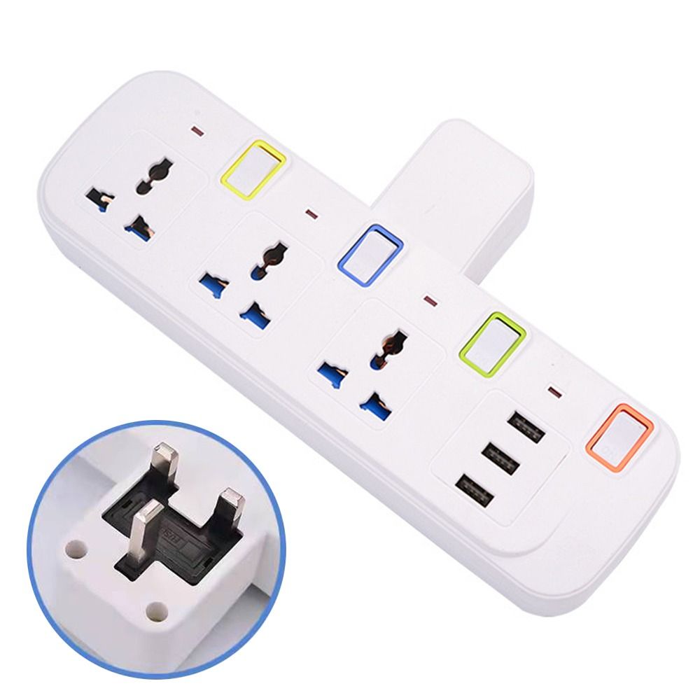 SEJESE UK Household Extension Cord 4 Way Adapter Surge Protector USB ...