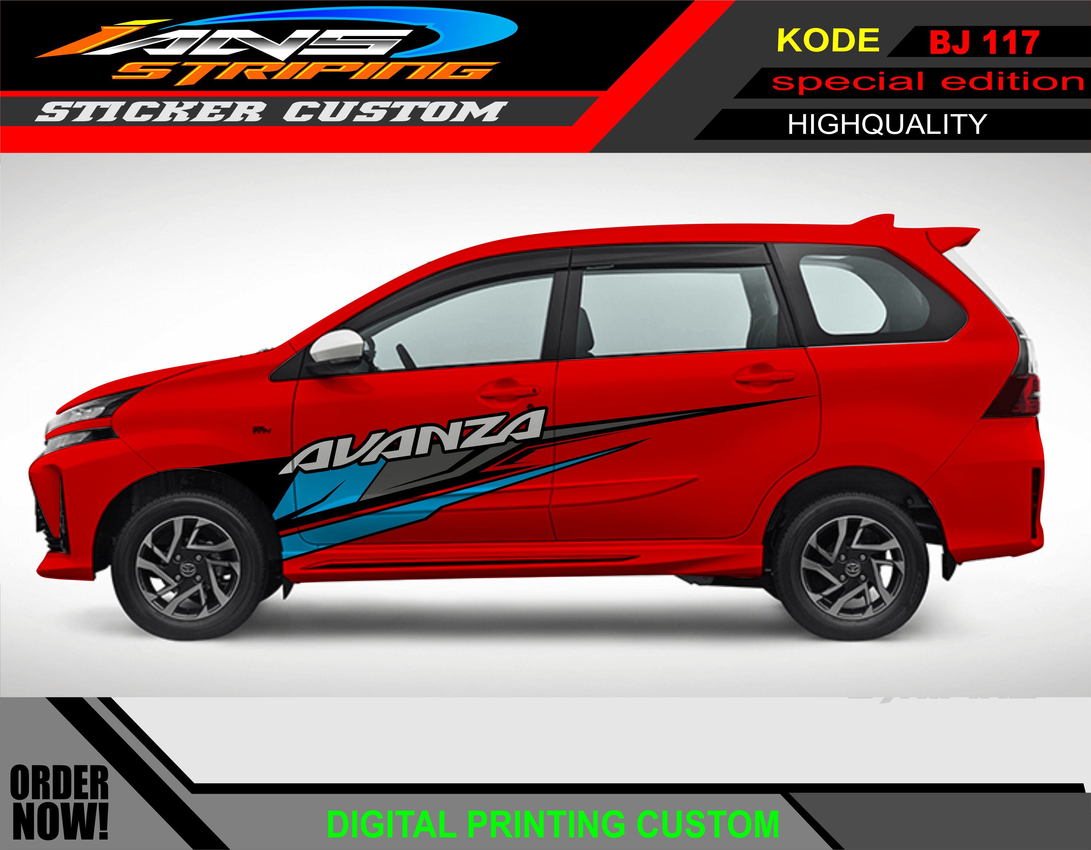 VARIASI MOBIL HONDA JAZZ / STIKER MOBIL BRIO AVANZA YARIS XENIA / DECAL ...