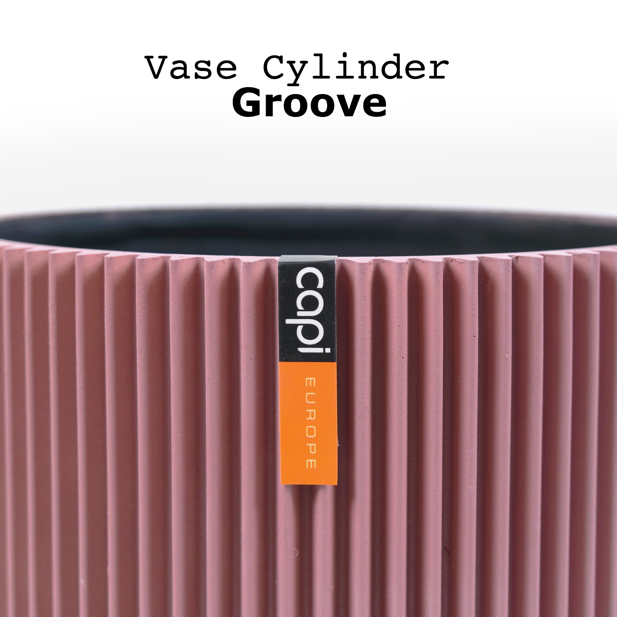 Vase Cylinder Groove Dusty pink (Size D 8 x H 9 cm) - กระถางต้นไม้ ...