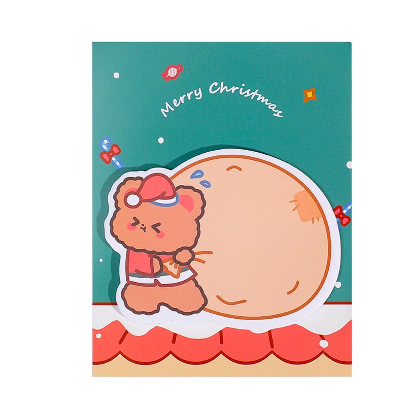 30Sheets Kawaii Christmas Bear Post-It Notes Student Memo No Stickiness ...