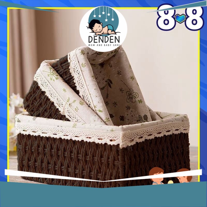 DenDen - Rattan Basket Storage Medium / Large Box Liner Washable ...