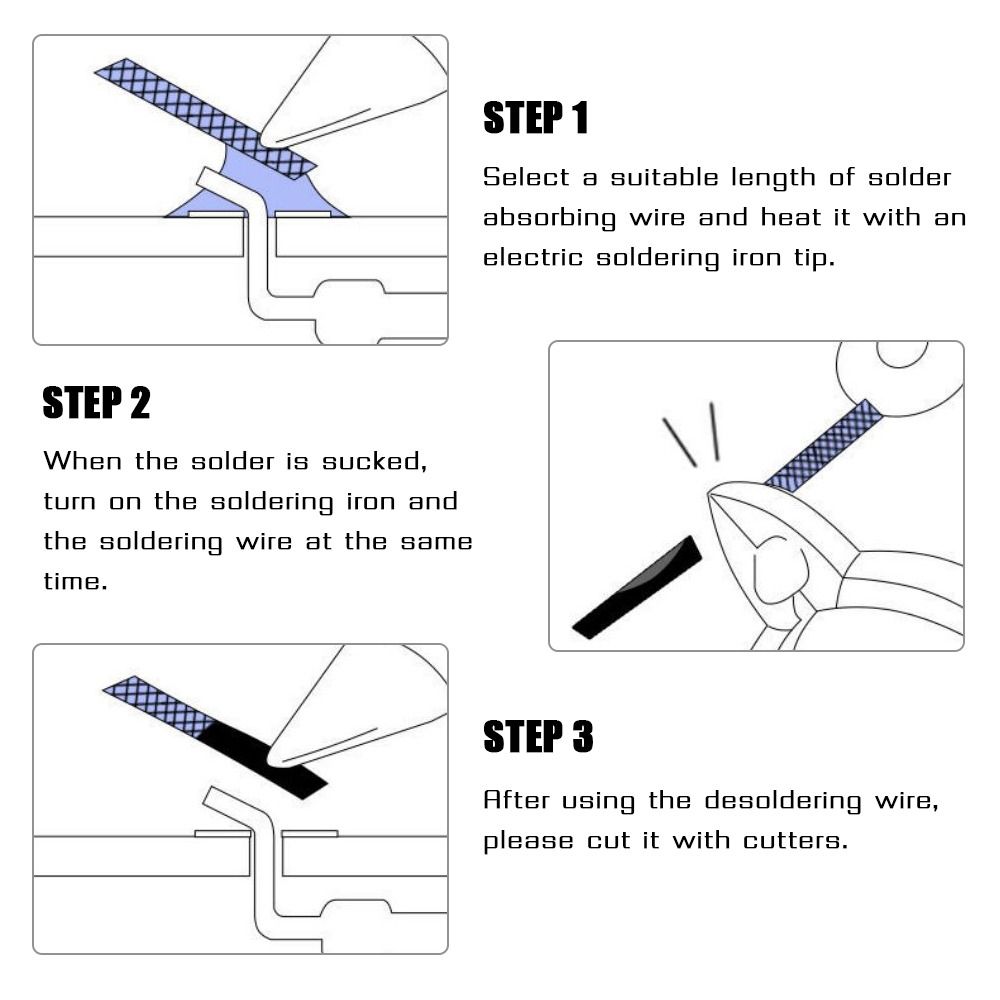 No Cleaning Wick Wire Desoldering Braid Welding Cable Lead Cord Tin ...