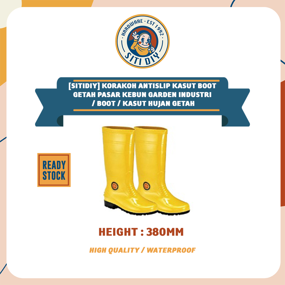[SitiDIY] KORAKOH Antislip Kasut Boot Getah Pasar Kebun Garden Industri ...