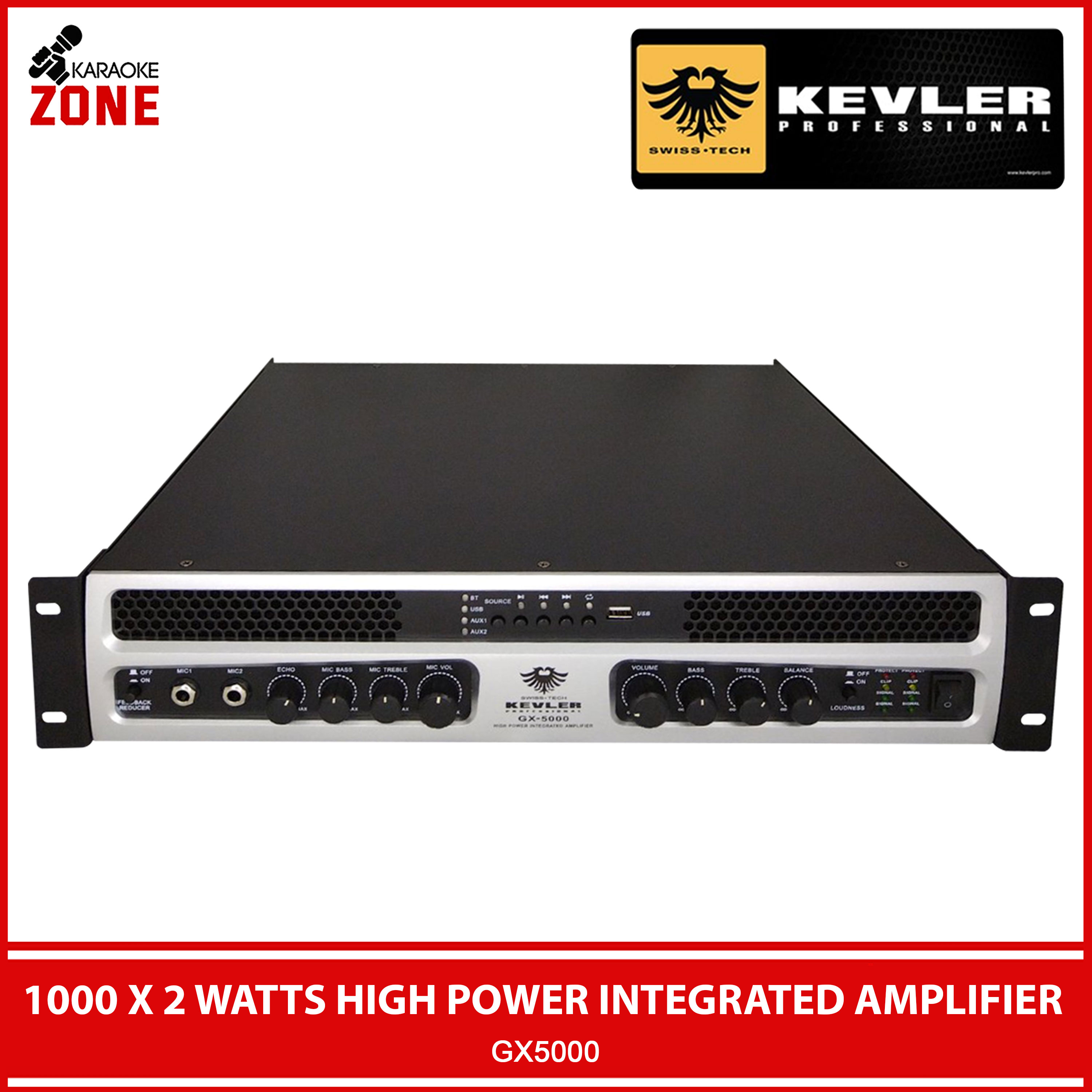 Kevler GX 5000 1000W X 2 Professional Power Amplifier / High Power ...