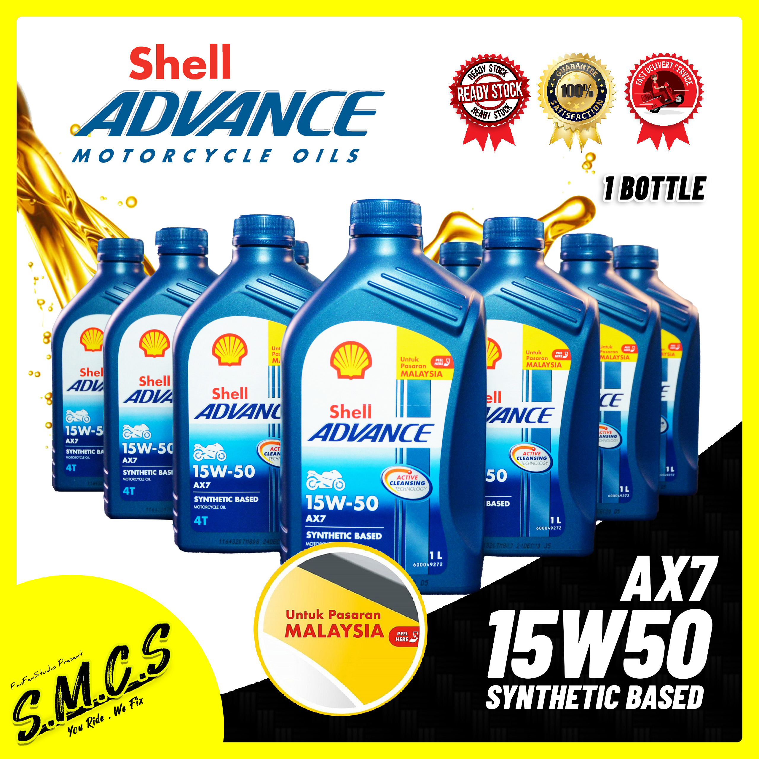 Shell AX7 15W50 (𝗣𝗔𝗦𝗔𝗥𝗔𝗡 𝗠𝗔𝗟𝗔𝗬𝗦𝗜𝗔) 4T 1L 100％ Original Minyak Hitam ...