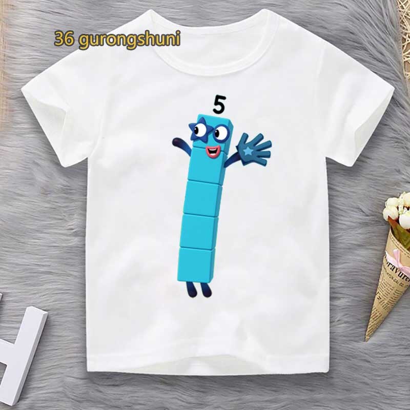 T Shirt For Girls Clothes Number blocks Children Tshirt Girl Anime ...