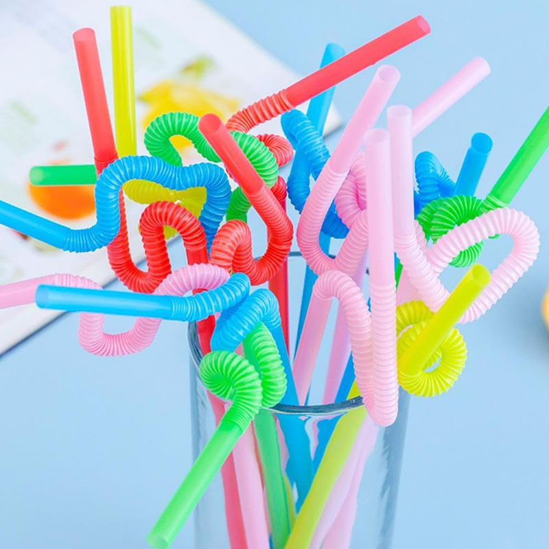 100~300pcs Straw Flexible Plastic Bendable Drinking Straw Household DIY ...