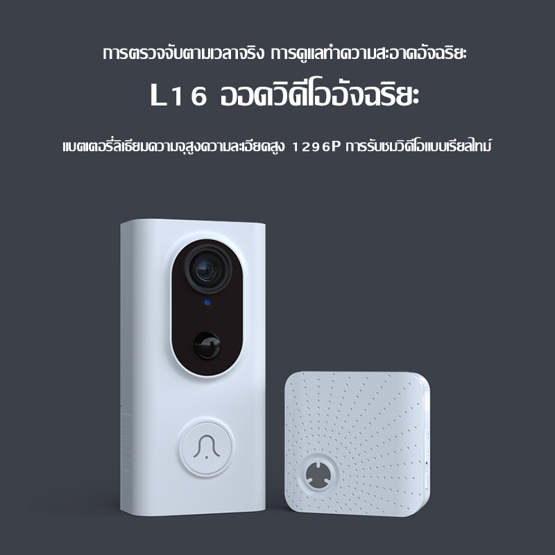 L16 กริ่งไร้สายอัจฉริยะ WIFI ออดวิดีโอ ออดวิดีโอไร้สาย โซลูชัน HiSilicon ตรวจสอบบ้านระยะไกล พูด ...