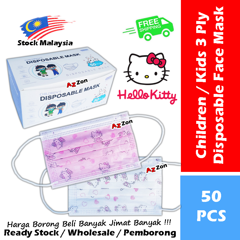 Hello Kitty Kids Disposable Face Mask Children Penutup Muka Hidung ...