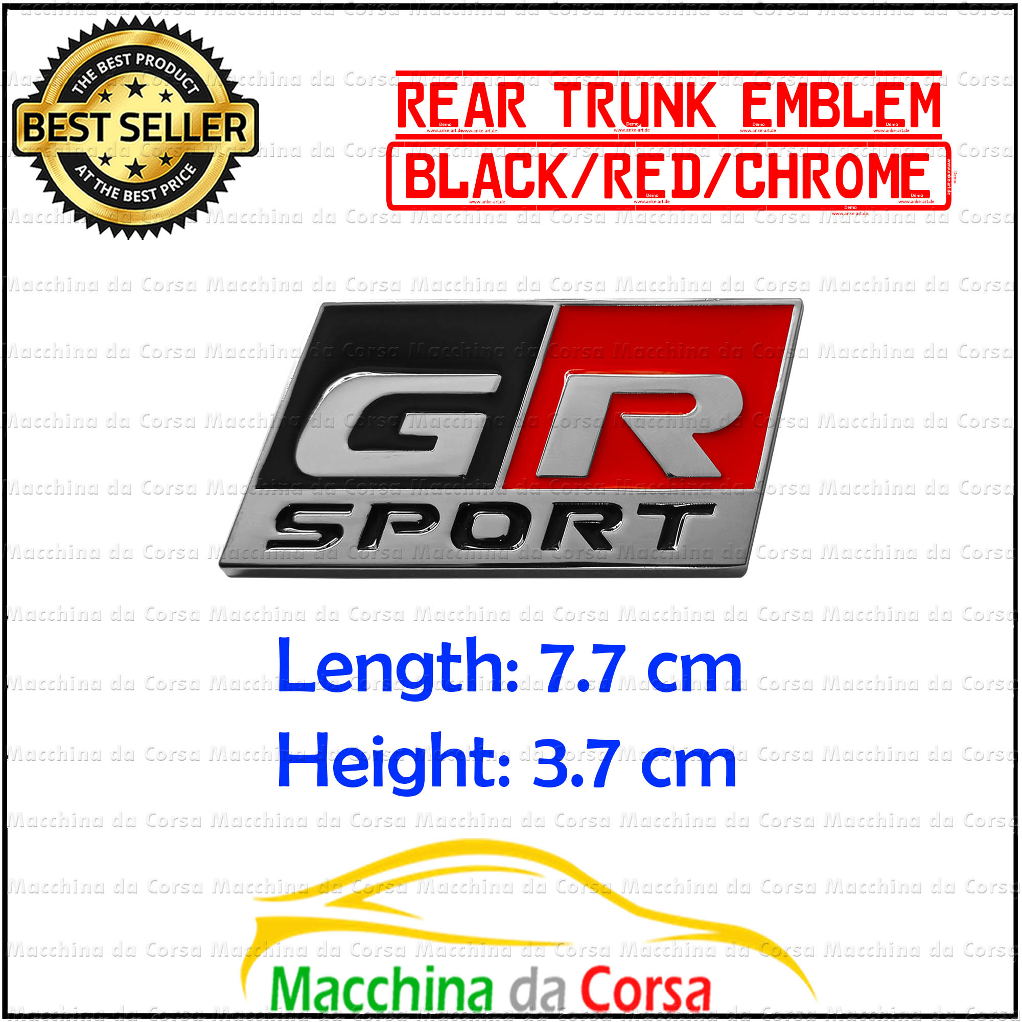 GR Sport Logo Rear Trunk Emblem (Black/Red/Chrome) | Lazada PH