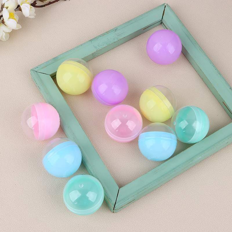 10Pcs 45mm Plastic PP Toy Capsules Half Transparent Colorful Round ...
