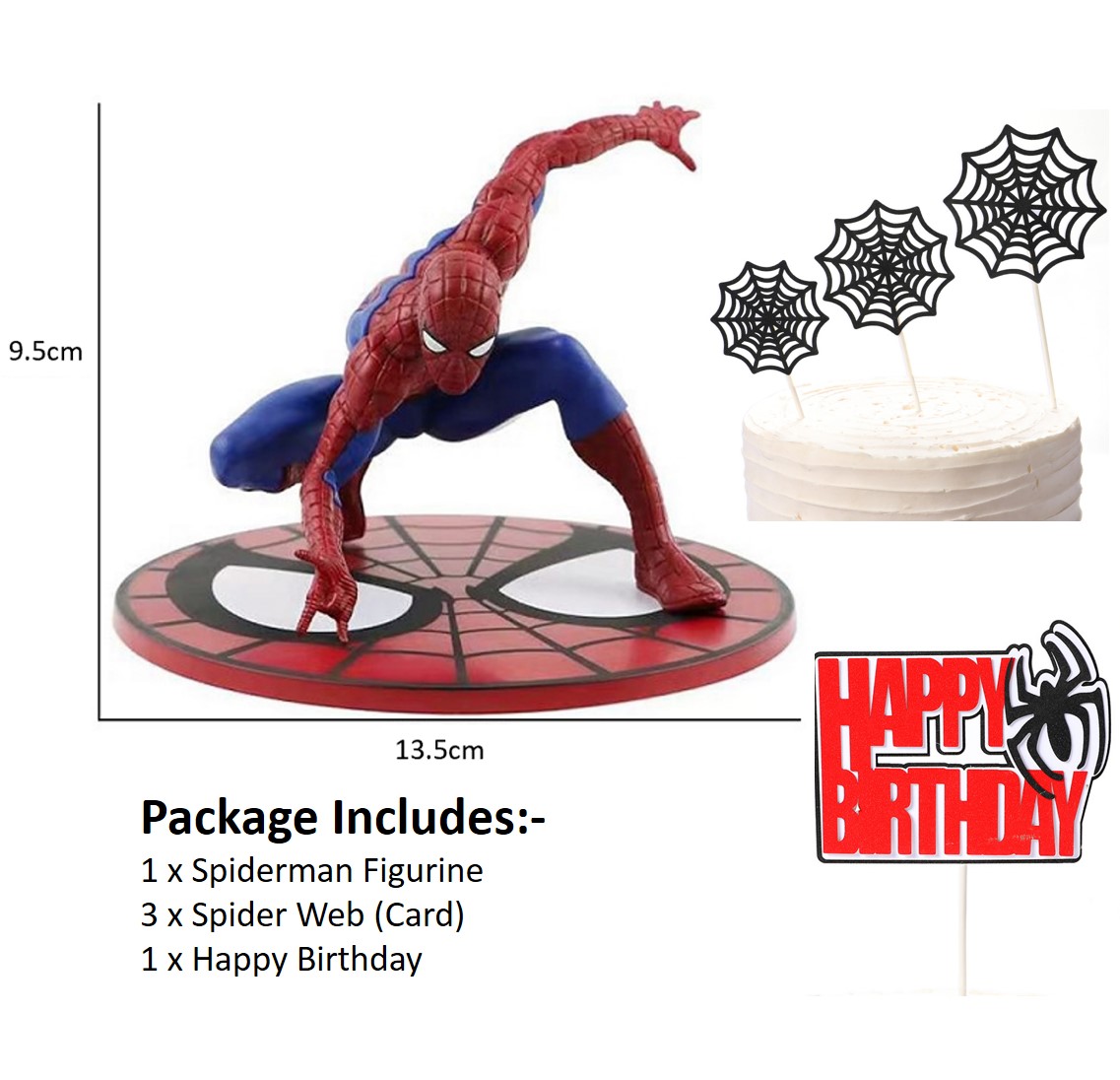 Cake Topper Spiderman Cake Topper Figures Cake Topper Decoration Happy ...
