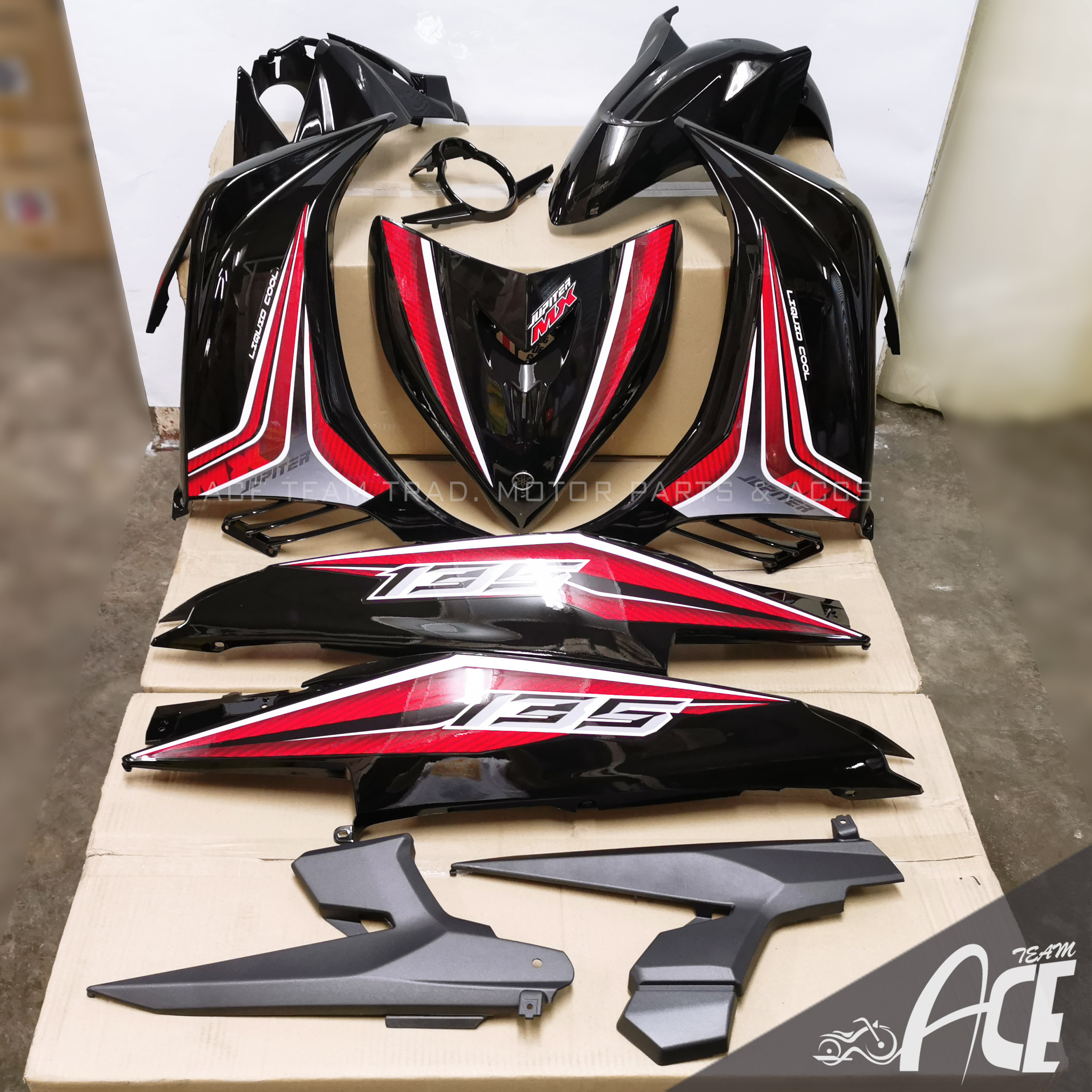 Coverset LC135 V2 V3 V4 V5 V6 V7 Jupiter MX 135 Black Yamaha LCV2 LCV3 ...