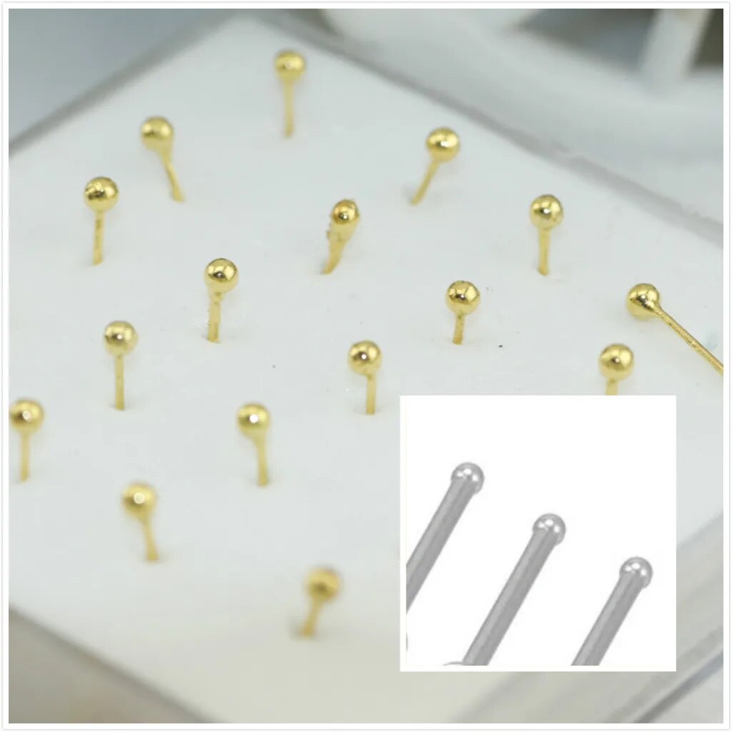 Box gold Color Fashion Body Jewelry Ball Shape Nose Stud Nose for Women ...