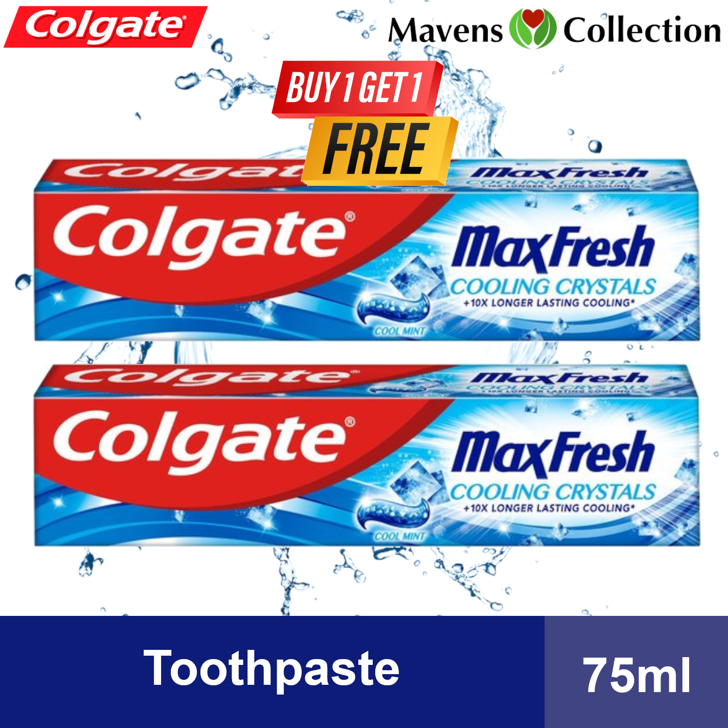 Colgate Max Fresh Cooling Crystals 75ml by Mavens Collection (Buy 1 ...