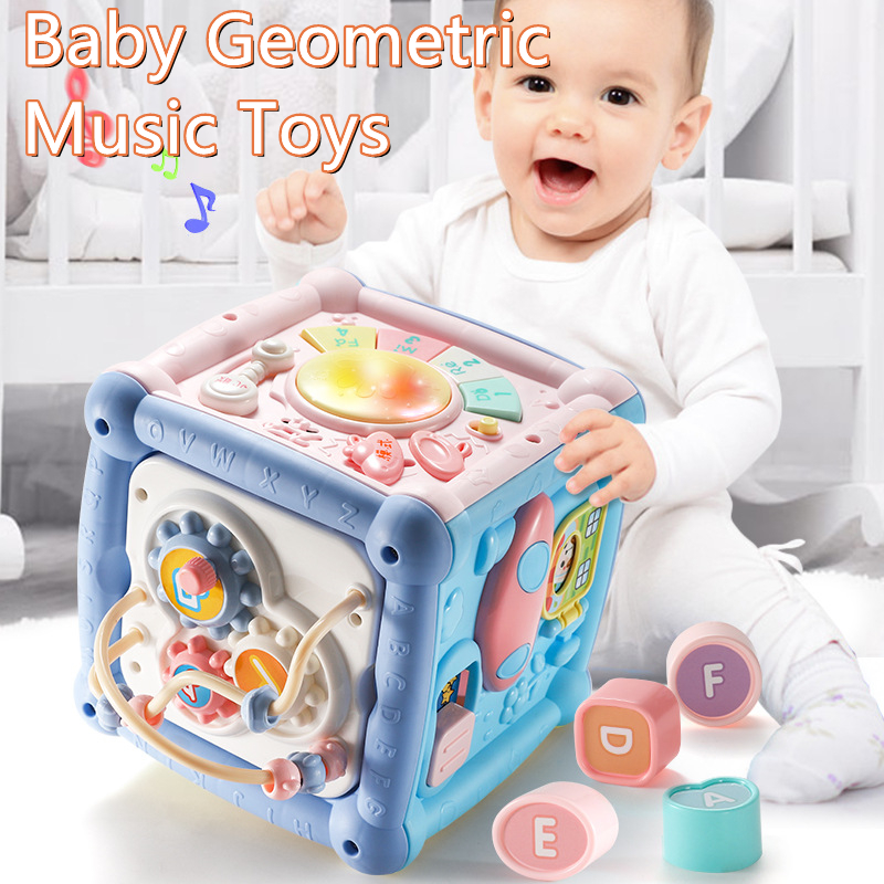 Musical Geometric Drummer Babys Toys Cube Singing Hands-on Multiple ...