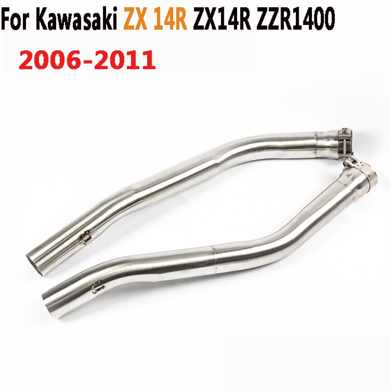 For Kawasaki ZZR1400 Ninja ZX14R 2006-2016 Stainless Mid Link Pipe ...