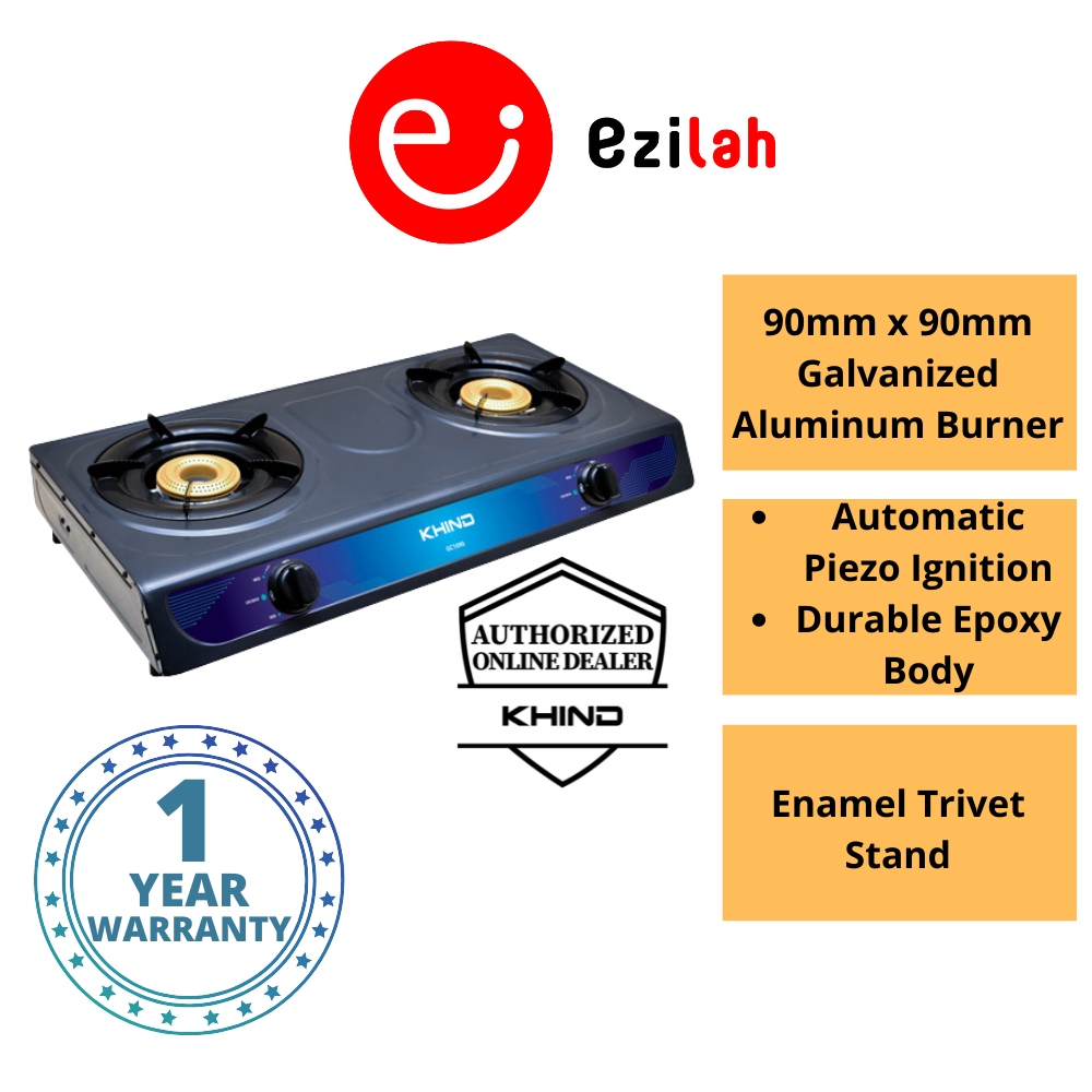 Khind Double Burner Gas Stove GC-1090 | Lazada