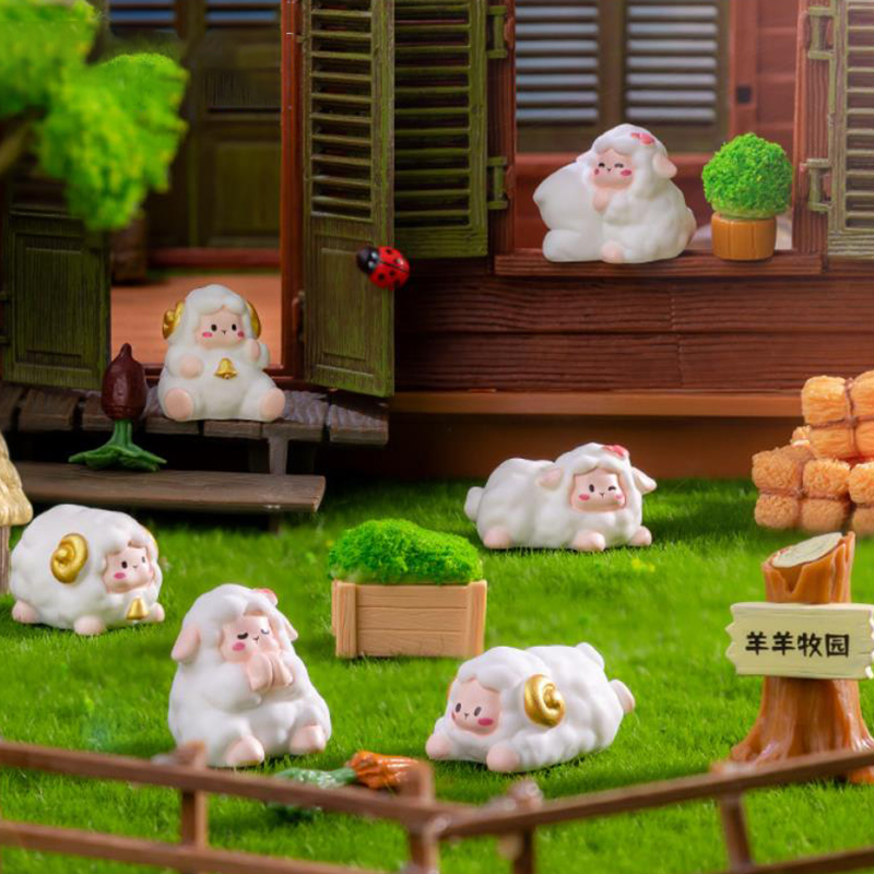 Cute Mini Farm Lamb Sheep Figurines Micro Landscape﻿ Car Dashboard Home ...