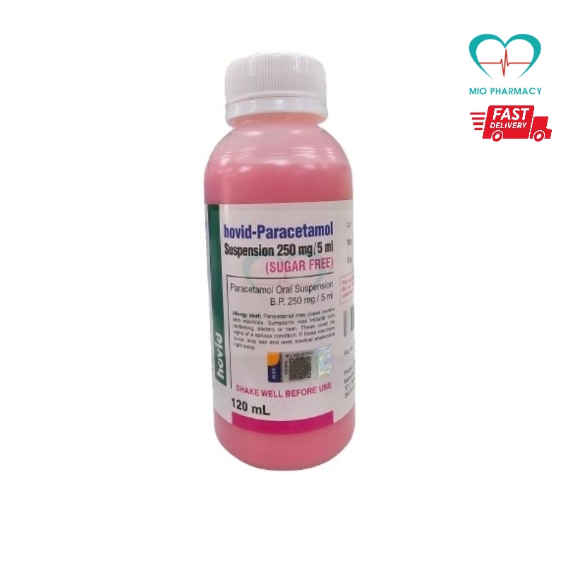 HOVID PARACETAMOL SUSPENSION 250MG/5ML 120ML (STRAWBERRY FLAVOUR) | Lazada