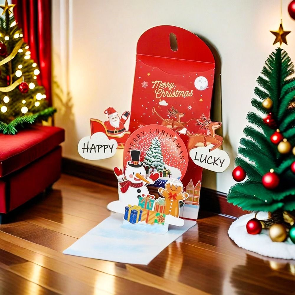 Gift Giving Cartoon Christmas Card Gift Envelope Cute Blessing ...