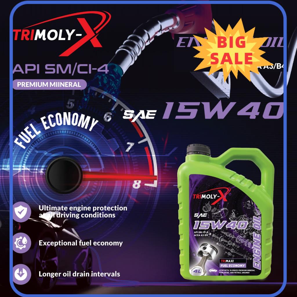 ⭐ [100% ORIGINAL] ⭐ TRIMOLY-X TRIMOLYX 15W40 MINERAL ENGINE OIL SPCF 4L ...