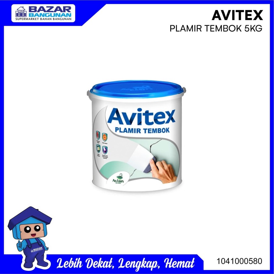 CAT DEMPUL / PLAMIR TEMBOK / WALL FILLER AVITEX GALON 5 KG | Lazada ...