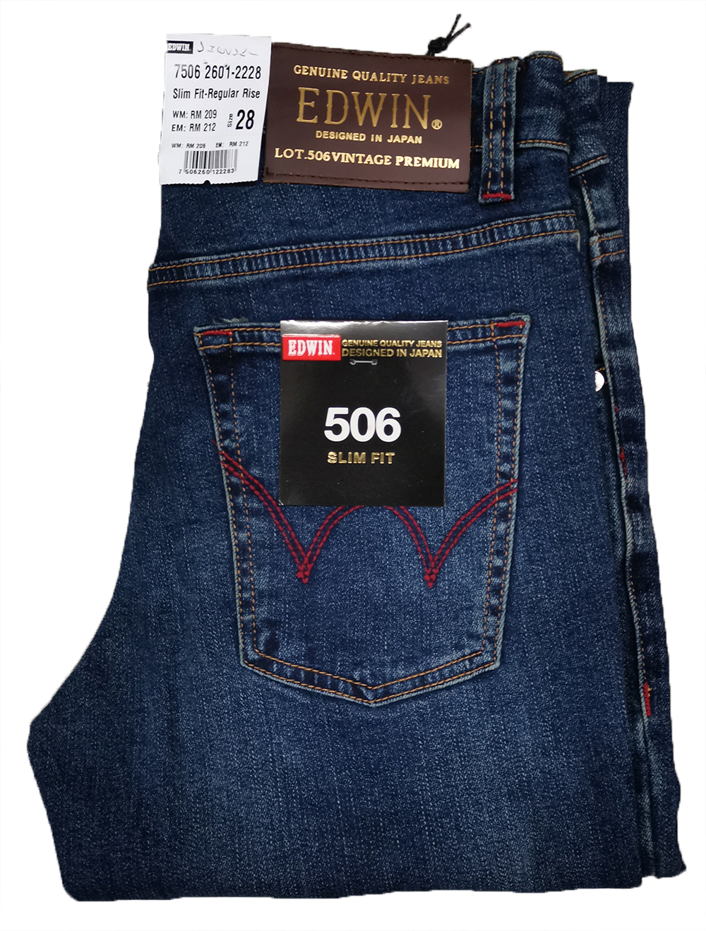 ORIGINAL EDWIN JEANS RED TAG 506 (7506-2601) (SLIM FIT) DESIGN TERBARU ...