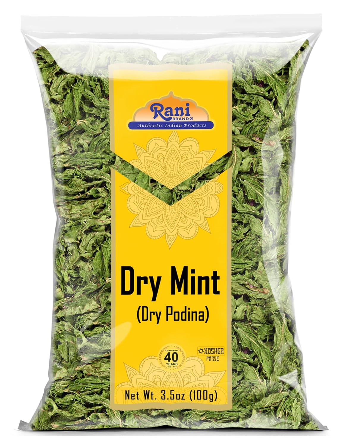 Rani Dry Mint Leaves (Podina Leaf) Spice, Dried Herb 3.5oz (100g) ~ All ...