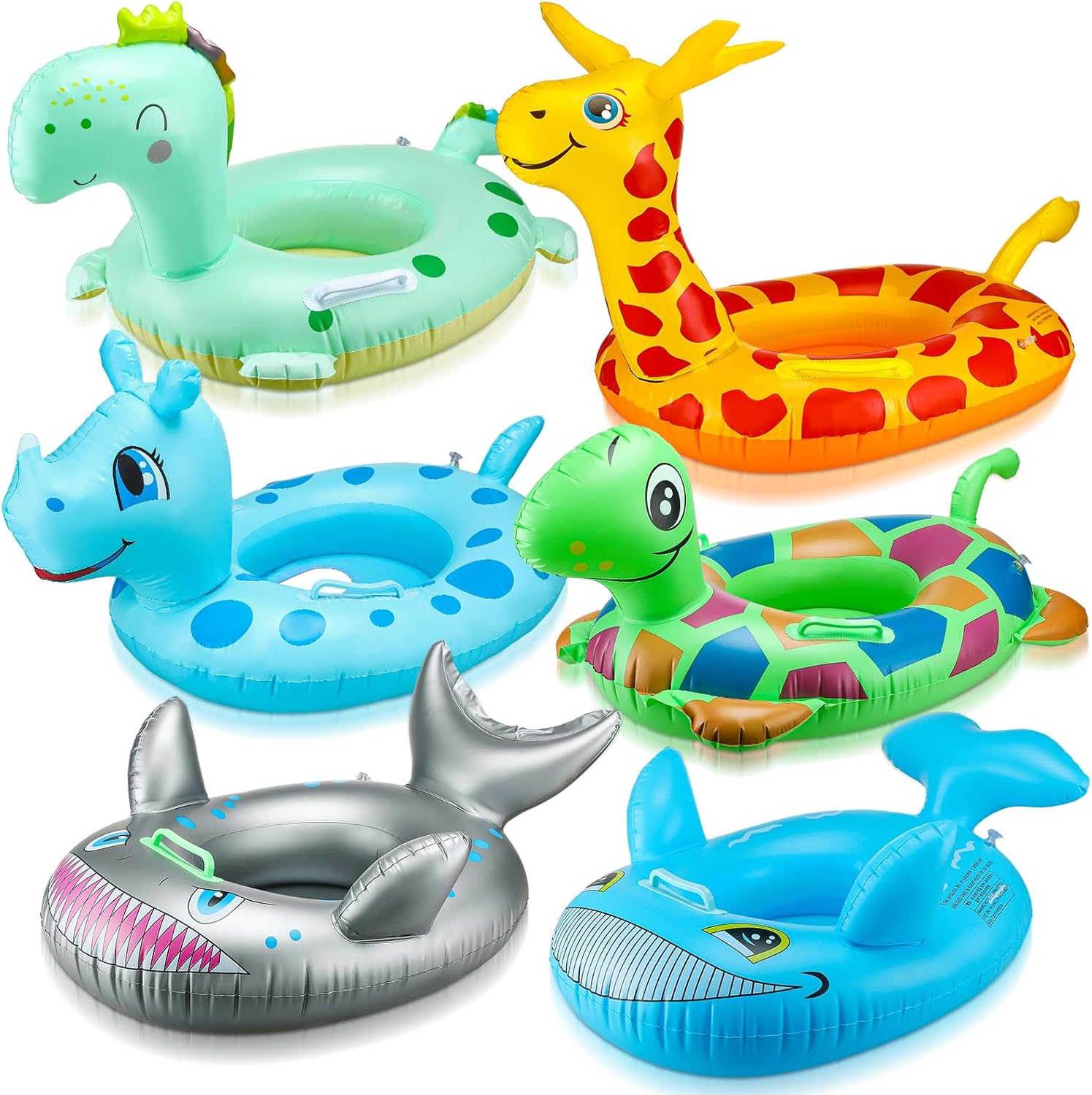 Swimming Inflatable Tube Boat With Handle Different Colorful Animals ...