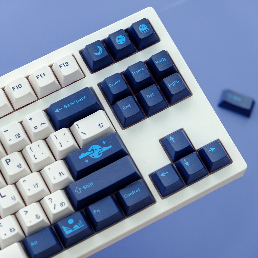 GMK Blue Moon Keycap 129คีย์เชอร์รี่โปรไฟล์ PBT ห้าด้านระเหิด Keycap ...