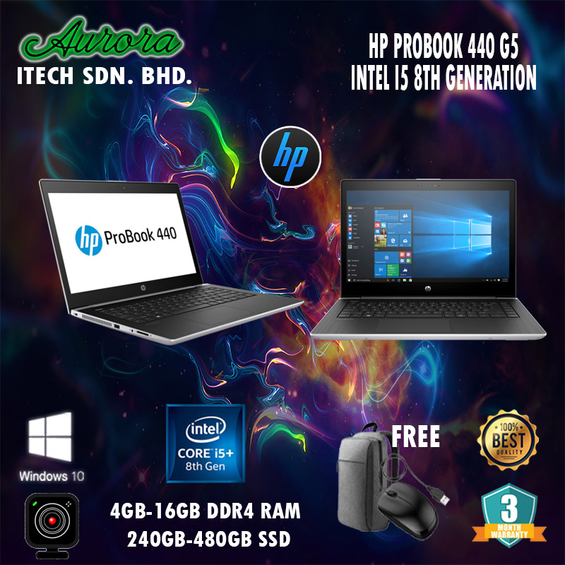 HP PROBOOK 440 G5 I5 8TH GENERATION 4GB-16GB DDR4 RAM WITH 240GB-480GB ...