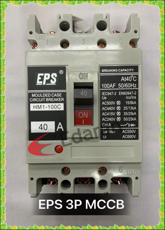 EPS 3P 40A 35KA MCCB (HMI-100C) | Lazada