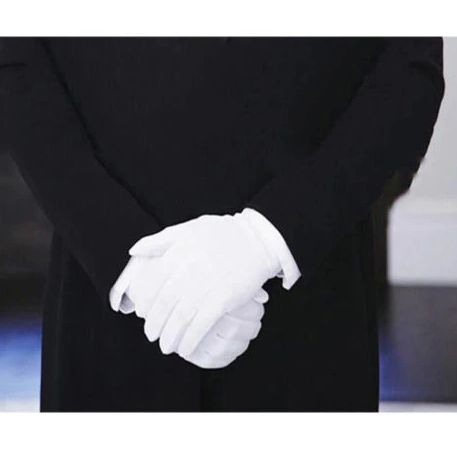 White formal glove 100 Nylon hip-hop dance party parade costume gloves ...
